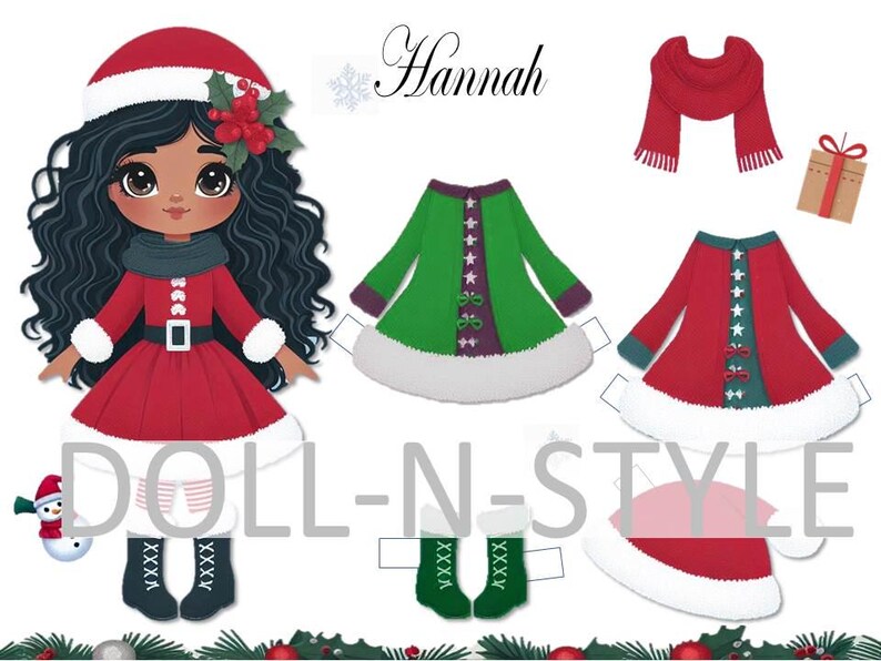 Christmas Printable Paper Dolls - Etsy