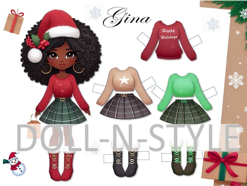Christmas Printable Paper Dolls - Etsy