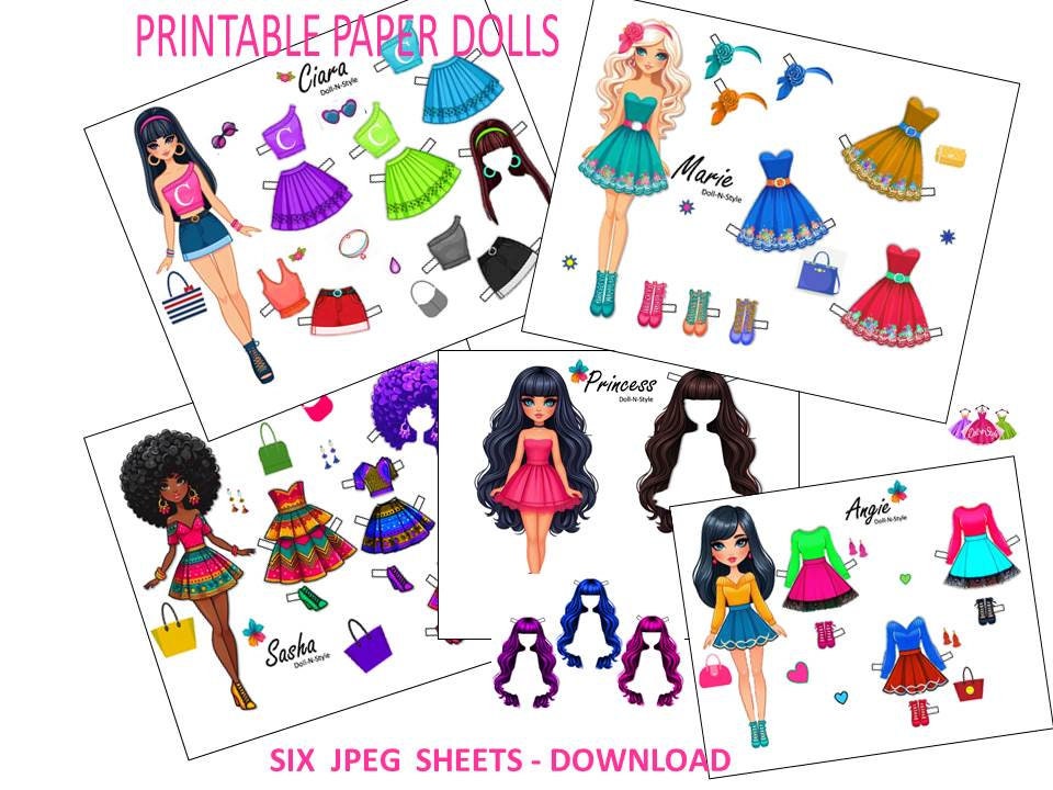Printable Paper Dolls - Etsy