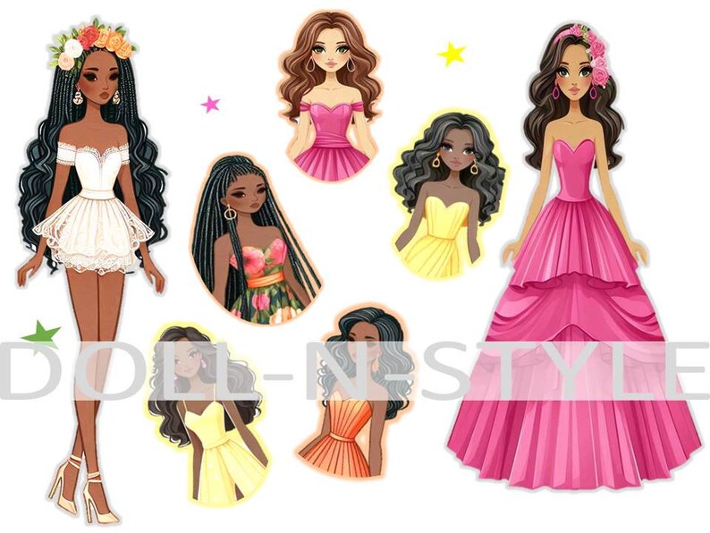 Printable Doll Stickers - Etsy