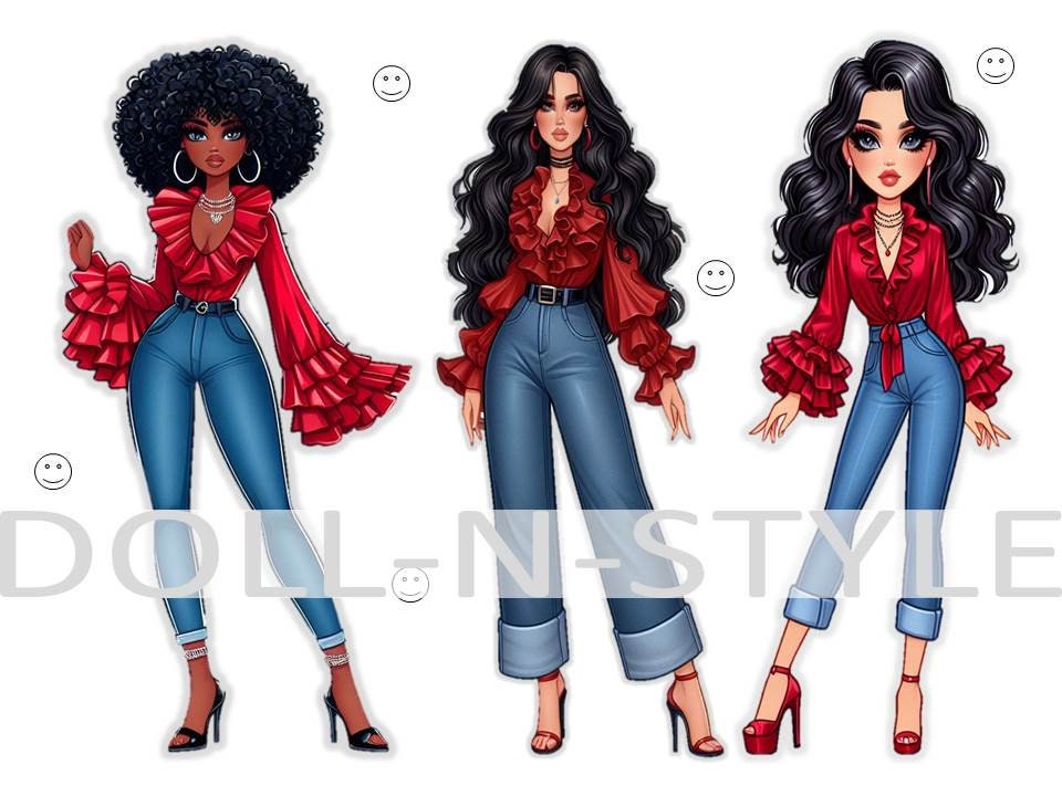 Printable Doll Stickers - Etsy