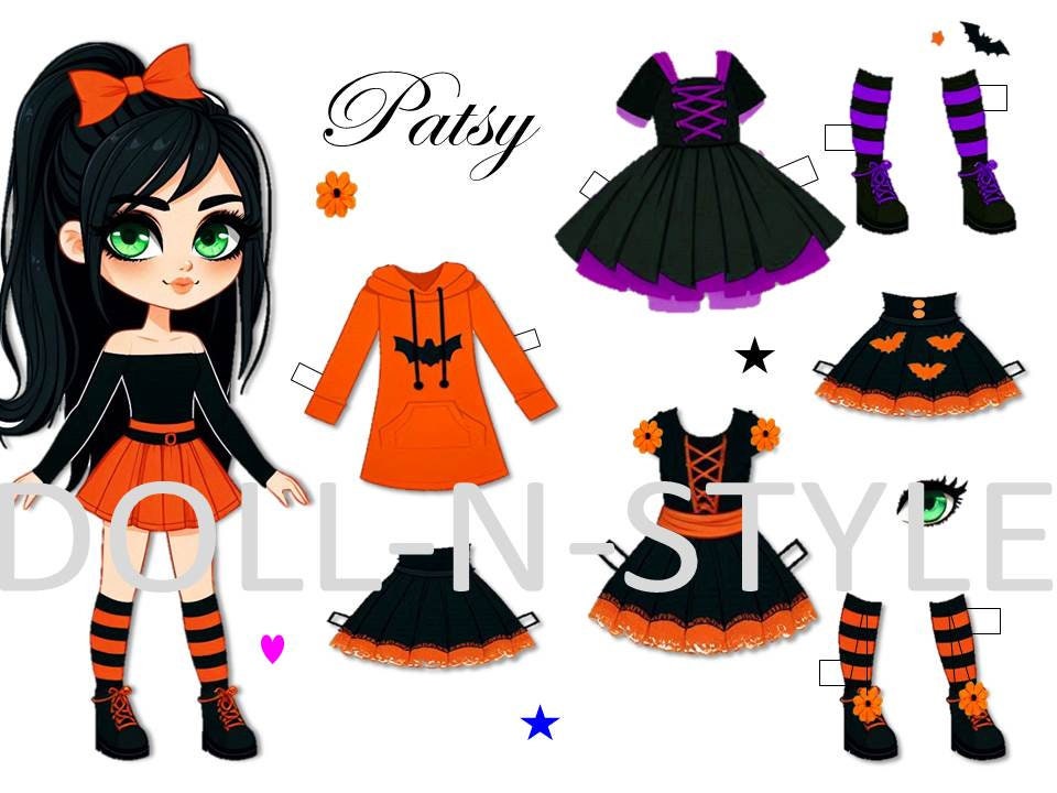 Halloween Printable Paper Dolls - Etsy