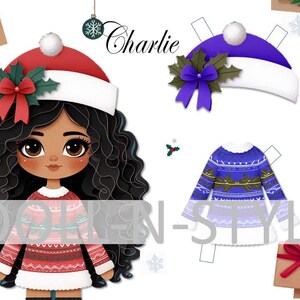 Christmas Printable Paper Dolls - Etsy