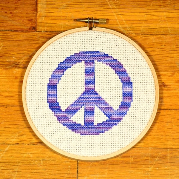 Peace Sign Cross Stitch - Etsy