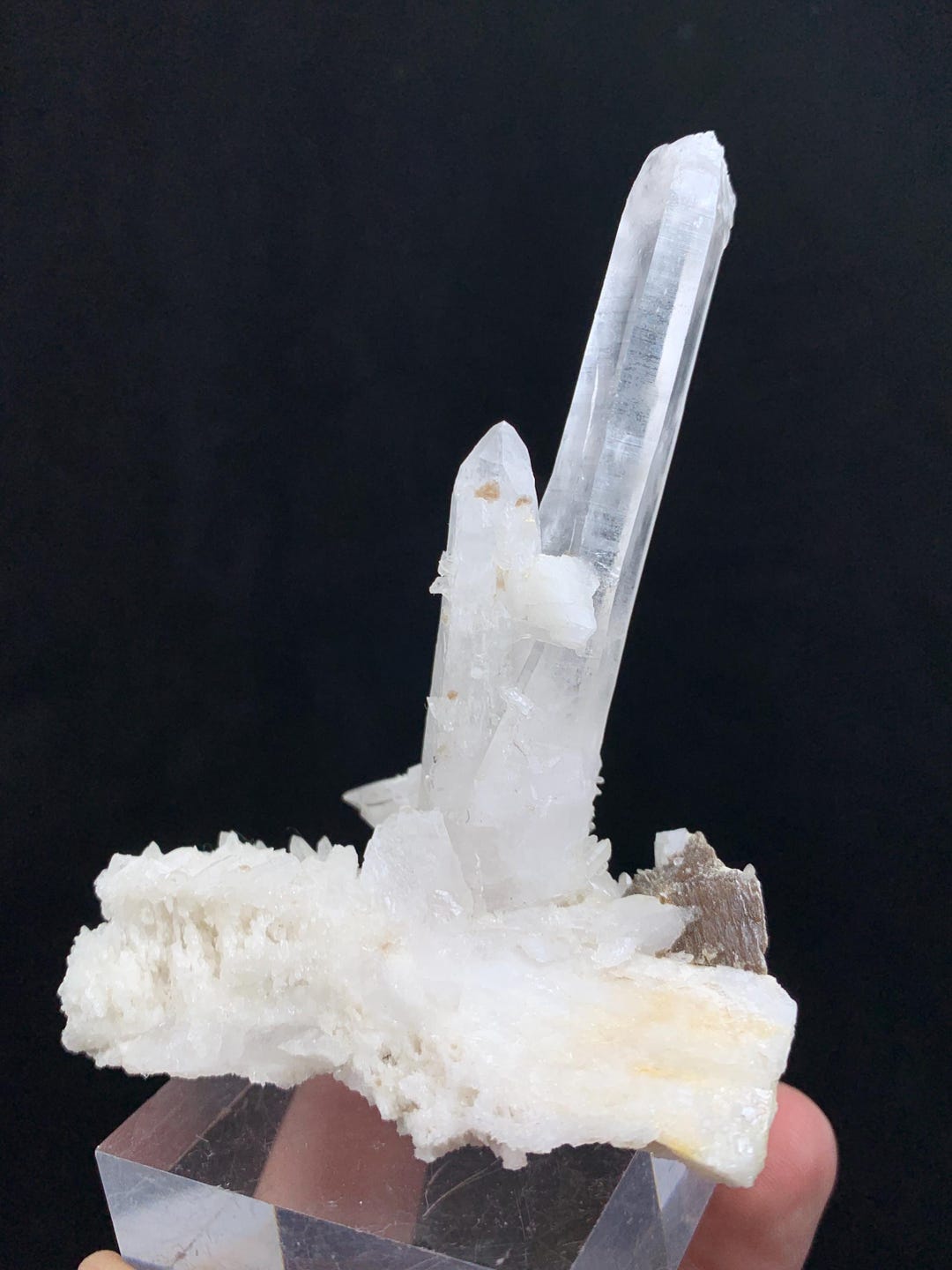 Cluster of Etched Quartz & Laser Quartz Crystals on Albite Matrix | 79g ...