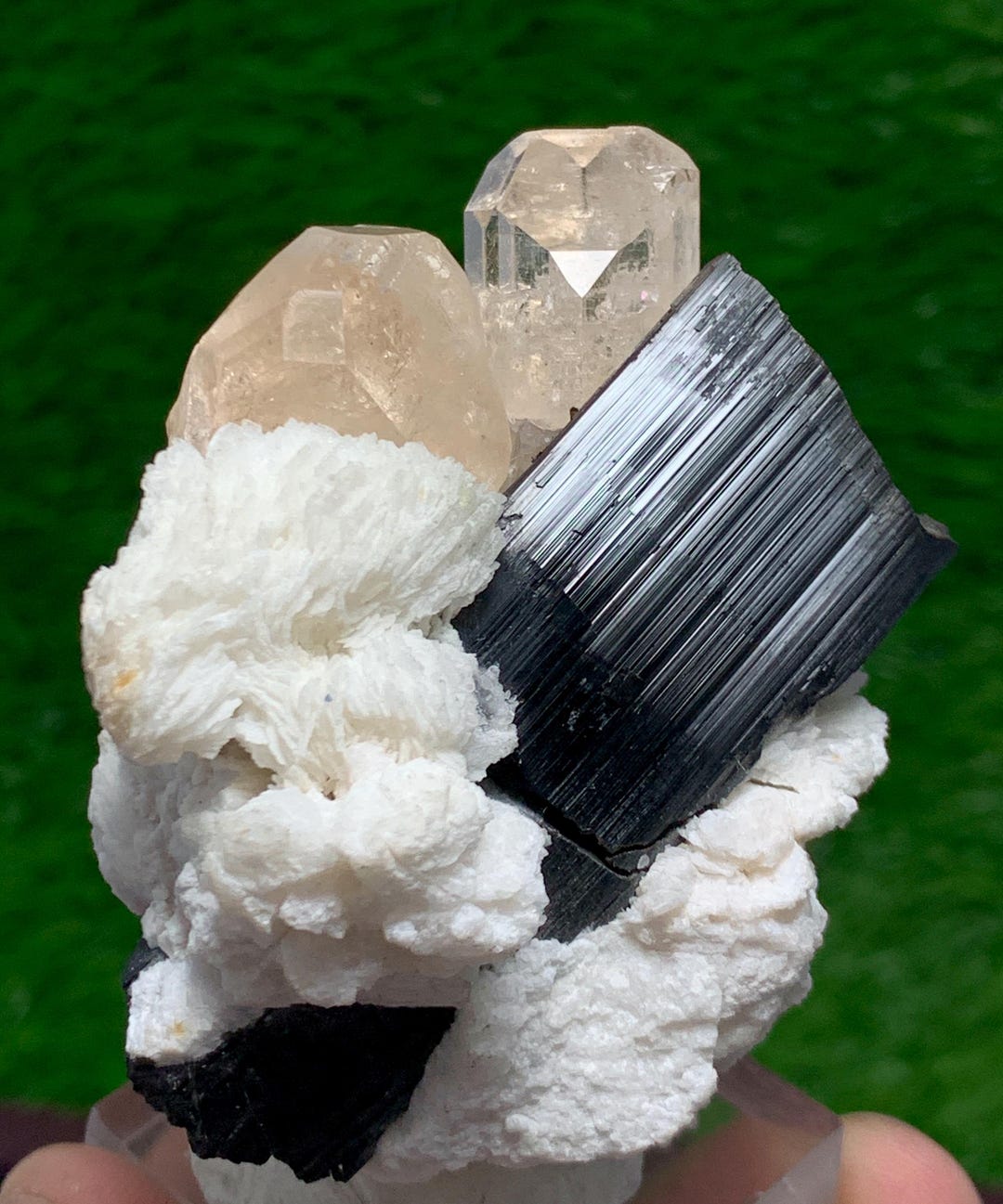 Natural Imperial Topaz Terminated Crystals Combined With Black ...