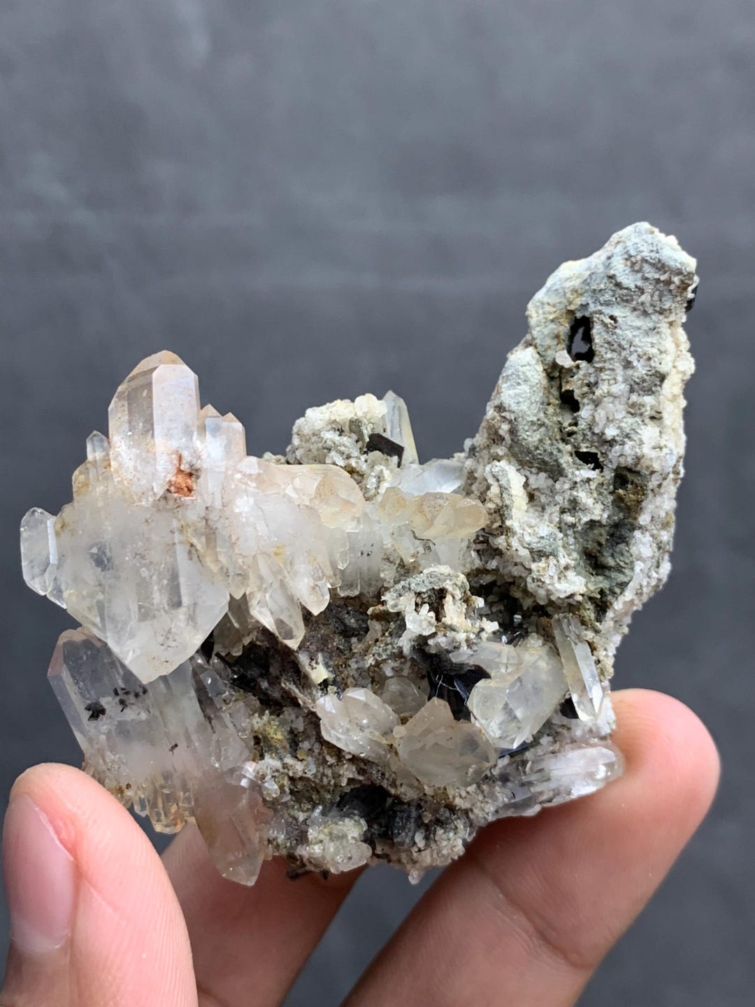 BROOKITE Specimen Combine Faden Quartz, and Cathedral Quartz Cluster ...