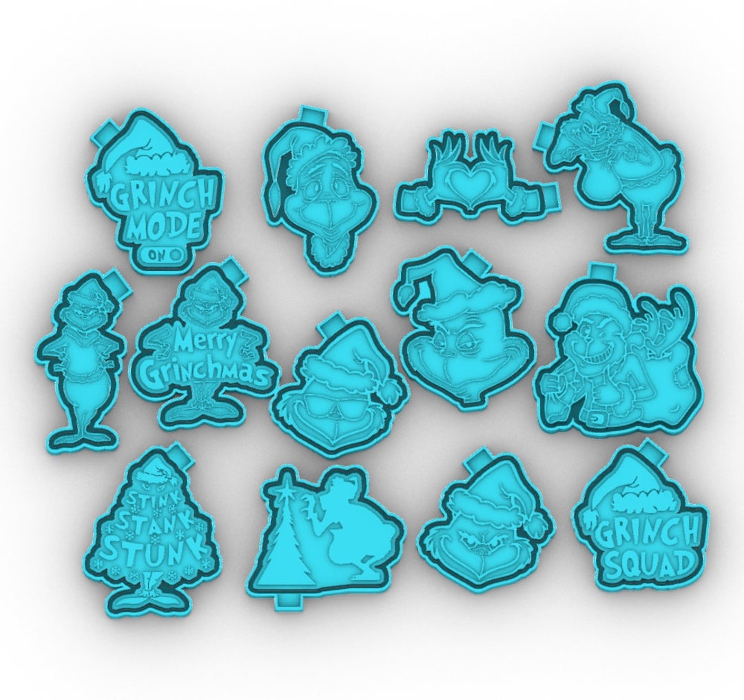 Grinch Christmas - Mega Collection 13 STL Files, Freshie Mold, STL for ...