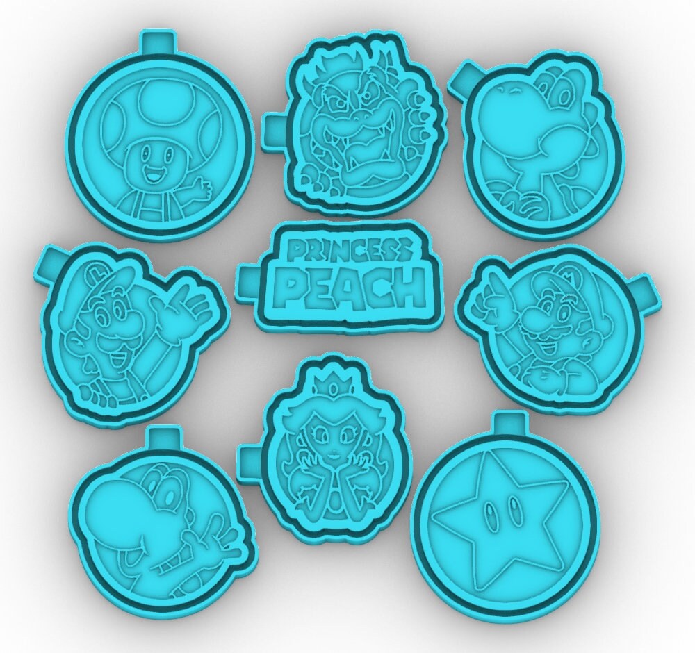 Pack 9 Stl De Princess Peach Mario Bross, Freshie Mold, STL for ...