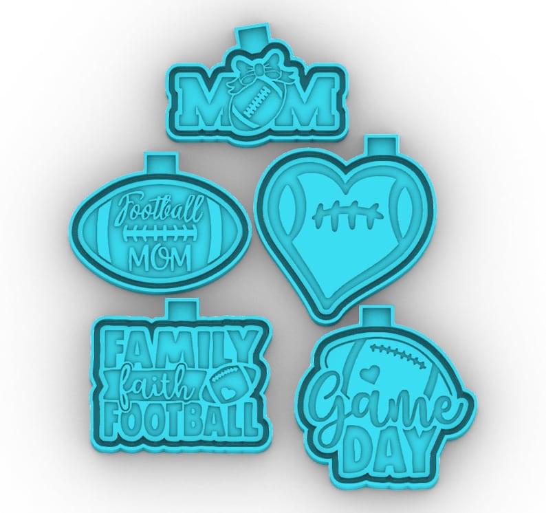 Football - Bundle 2, Freshie Mold, STL for Silicone Mold - STL for 3D ...