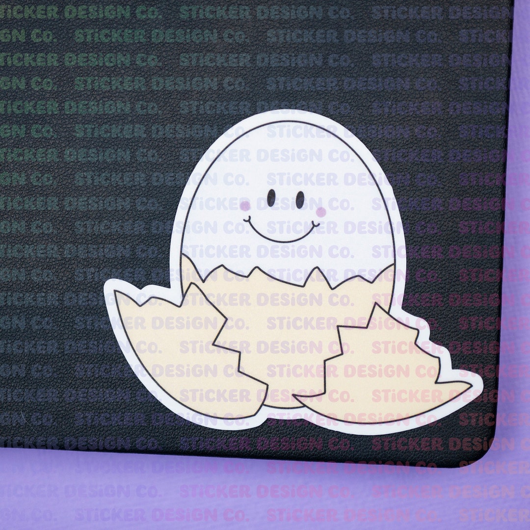 Happy Boiled Egg Sticker for Laptop, Water Bottle, Phone, Vinyl ...