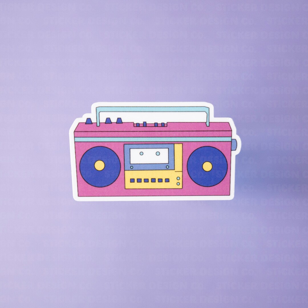 Boombox Sticker for Laptop, Water Bottle, Phone, Vinyl Stickers, Gift ...