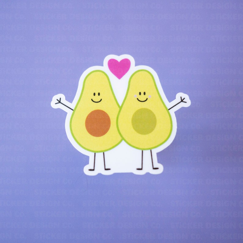 Avocado Couple Sticker for Laptop, Water Bottle, Phone, Vinyl Stickers ...