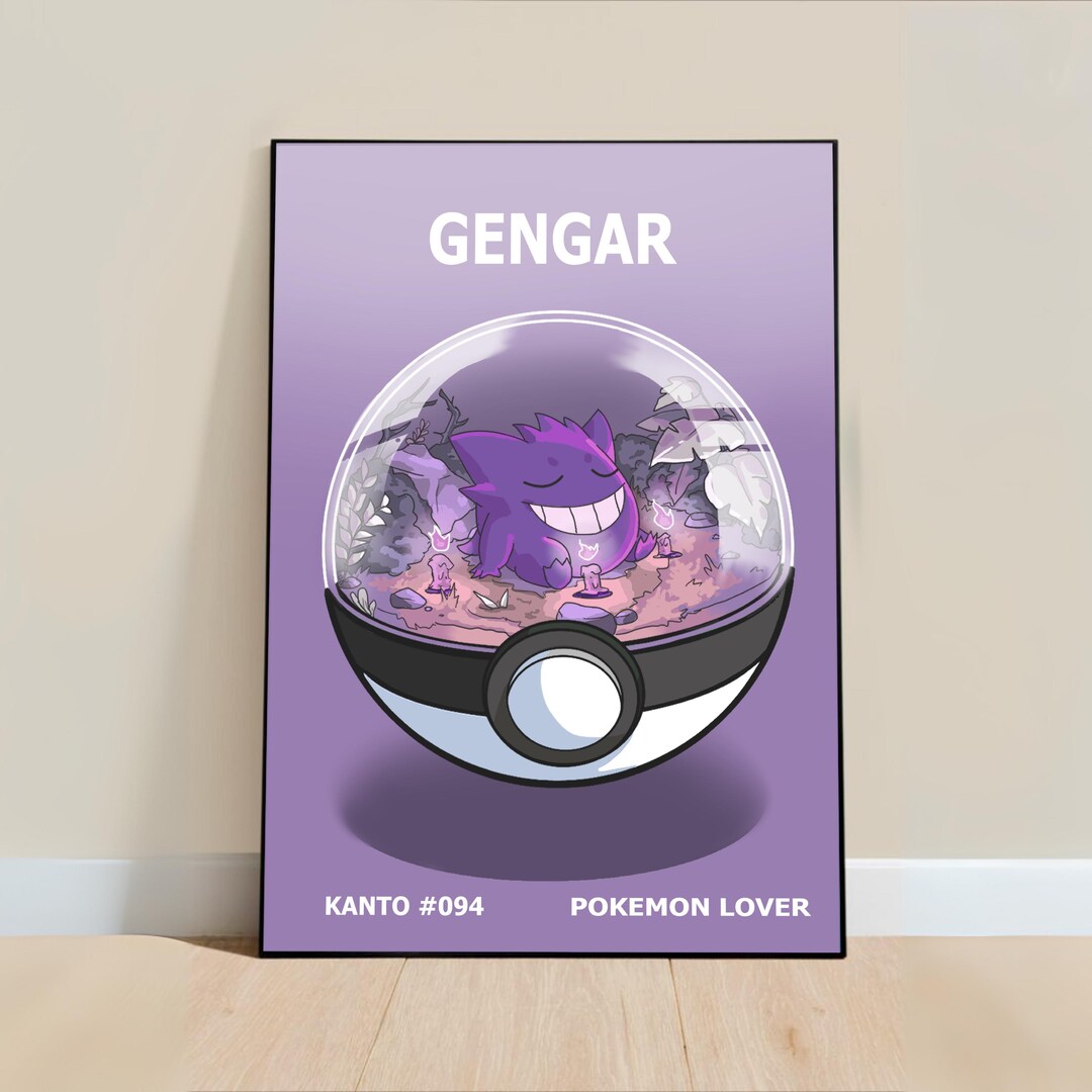Gengar Poster Pokemon Print Downloadable Decoration Wall Art Digital ...