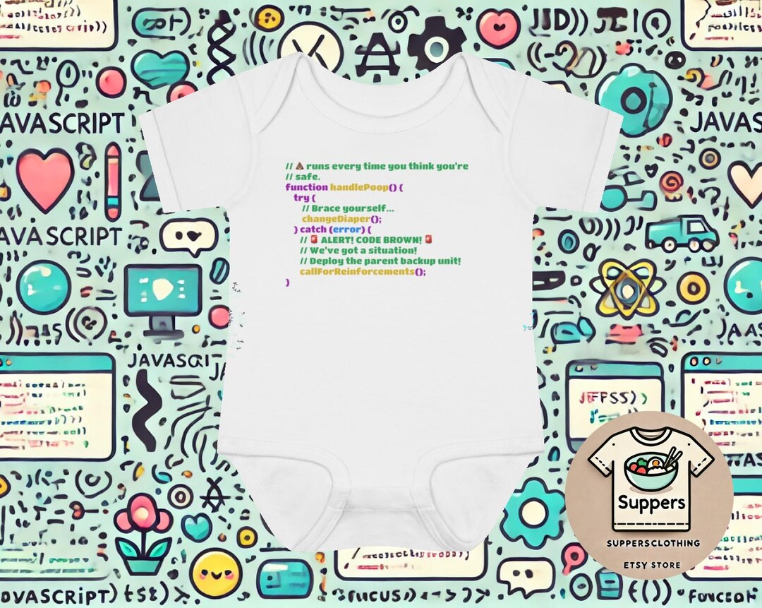 Poop Code Baby Bodysuit - Programming, Coding, Javascript, Code, Baby Onesie - Etsy