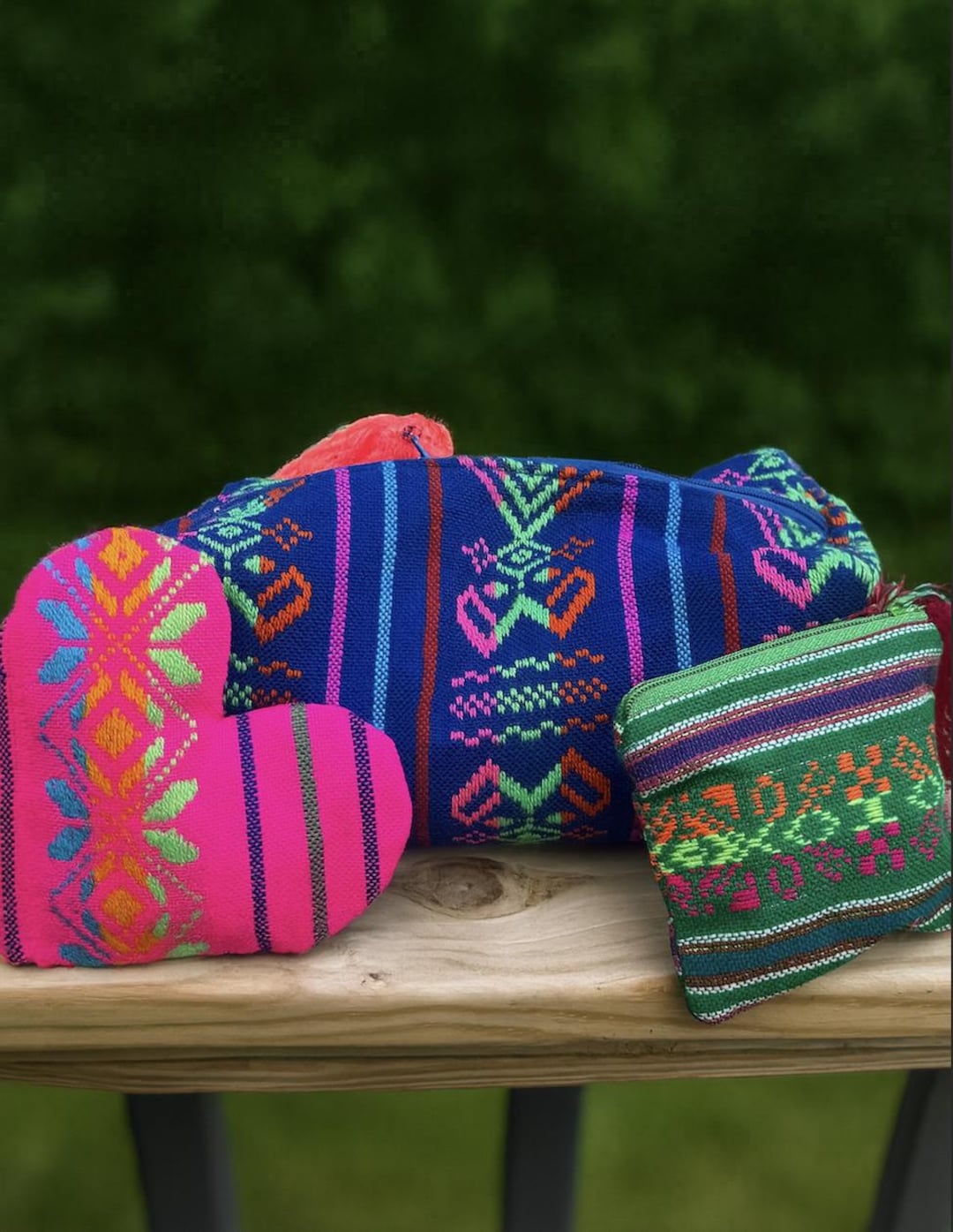Mexican Cosmetic Bags, Coin Pouches, Heart-shaped Coin Pouches, Heart ...