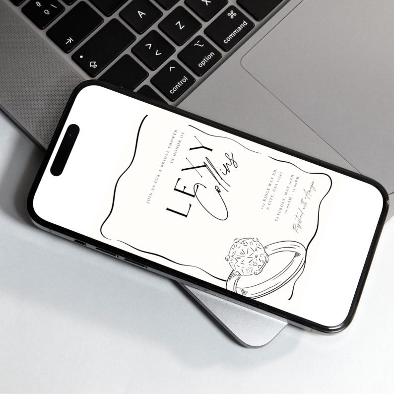 Editable Bridal Shower Invitation, Minimal Bridal Shower Invite, Bridal ...