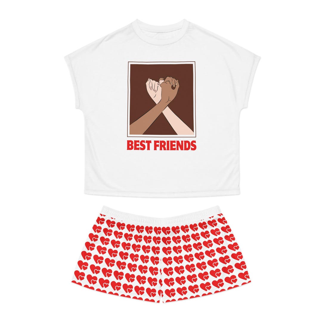 Best Friend Matching Pajama Set, Valentines Day Matching Pajamas, Gift ...