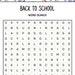 Back to School Word Search Puzzle, Back to School Printable Game, First ...