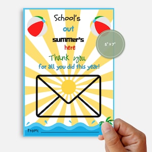 End of Year Teacher Gift Card Holder, Teacher Appreciation Gift ...