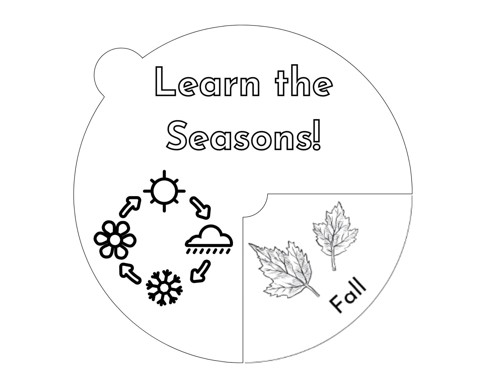 Printable Learn the Seasons Spinner Wheel, Coloring Page Preschool ...