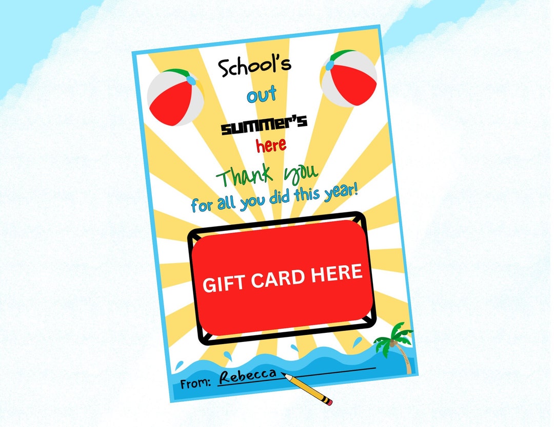 End of Year Teacher Gift Card Holder, Teacher Appreciation Gift ...