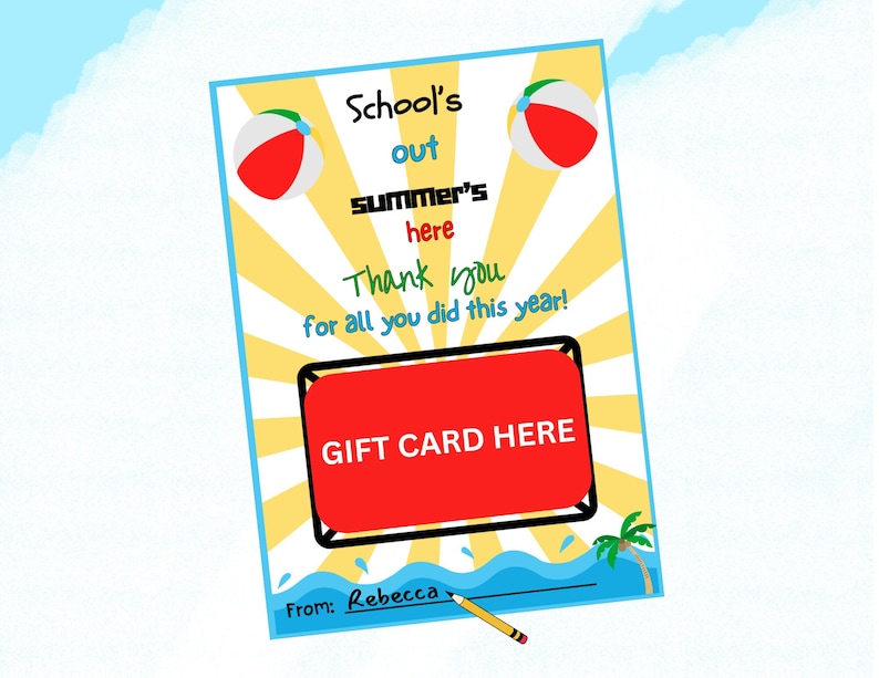 End of Year Teacher Gift Card Holder, Teacher Appreciation Gift ...