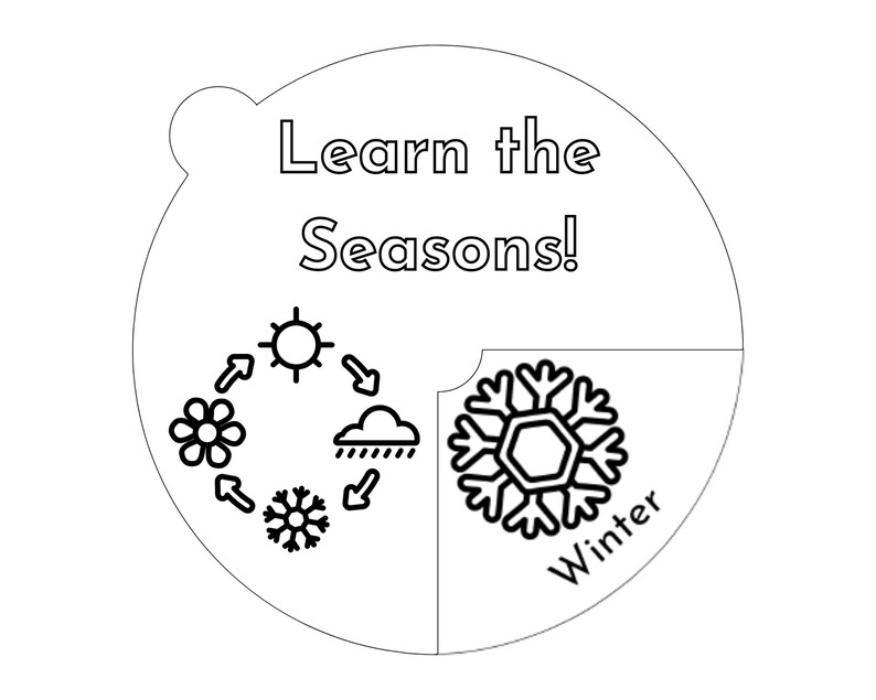 Printable Learn the Seasons Spinner Wheel, Coloring Page Preschool ...