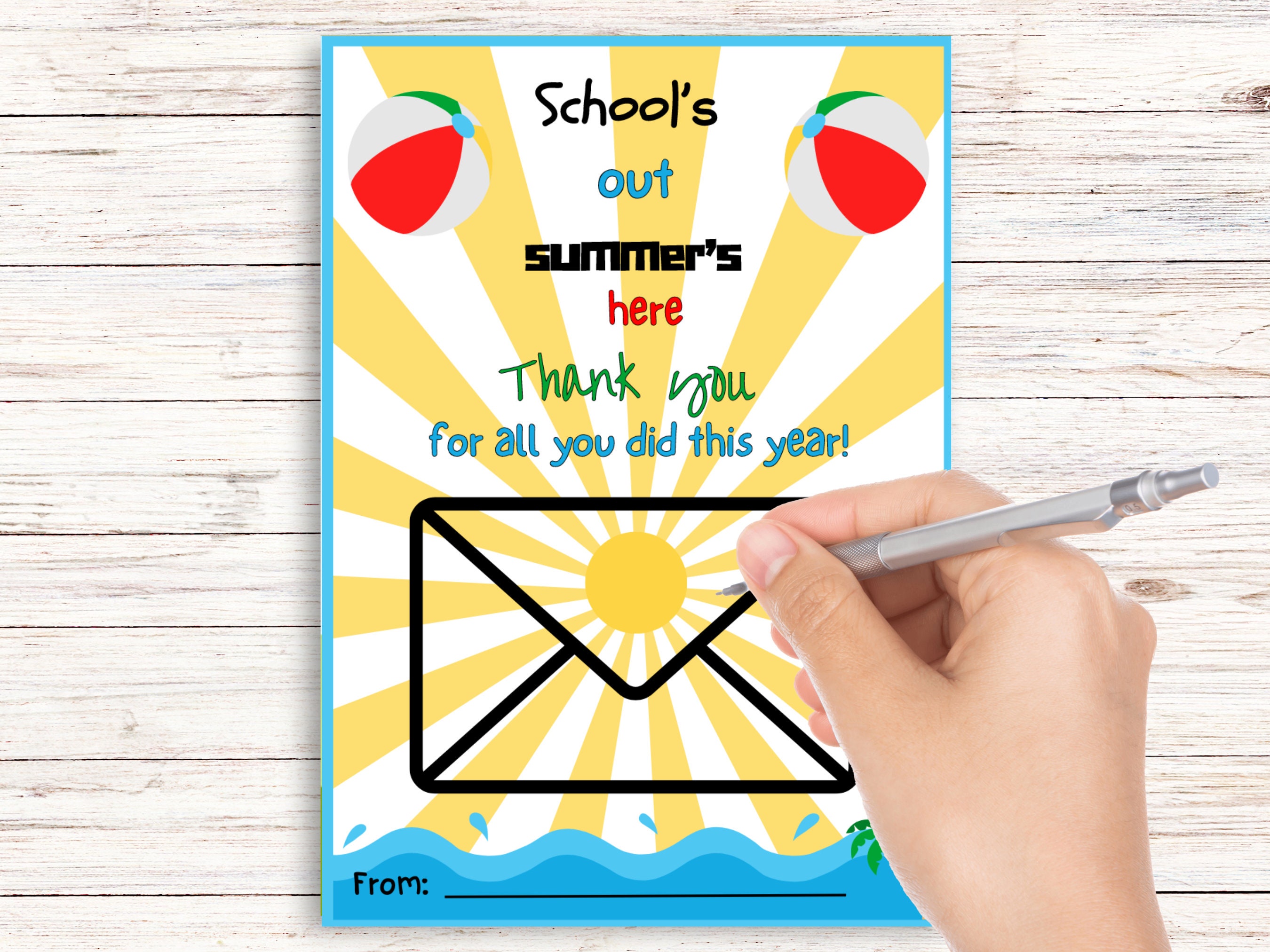 End of Year Teacher Gift Card Holder, Teacher Appreciation Gift ...