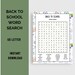 Back to School Word Search Puzzle, Back to School Printable Game, First ...