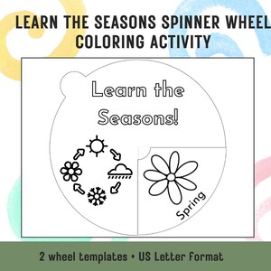 Printable Learn the Seasons Spinner Wheel, Coloring Page Preschool ...