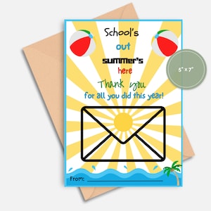 End of Year Teacher Gift Card Holder, Teacher Appreciation Gift ...
