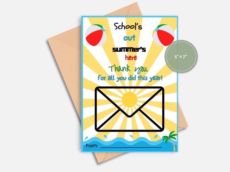 End of Year Teacher Gift Card Holder, Teacher Appreciation Gift ...