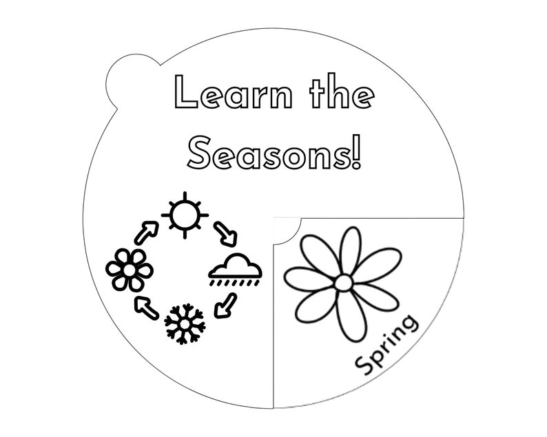 Printable Learn the Seasons Spinner Wheel, Coloring Page Preschool ...