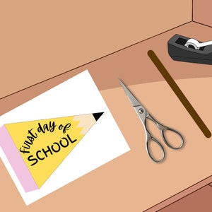 Printable First Day of School Pennant Flag, Back to School 2024-25 ...