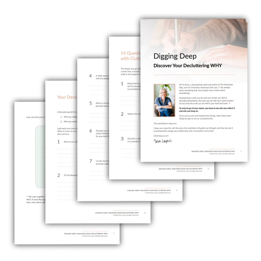Discover Your Decluttering WHY | Printable Workbook | Digital Download ...