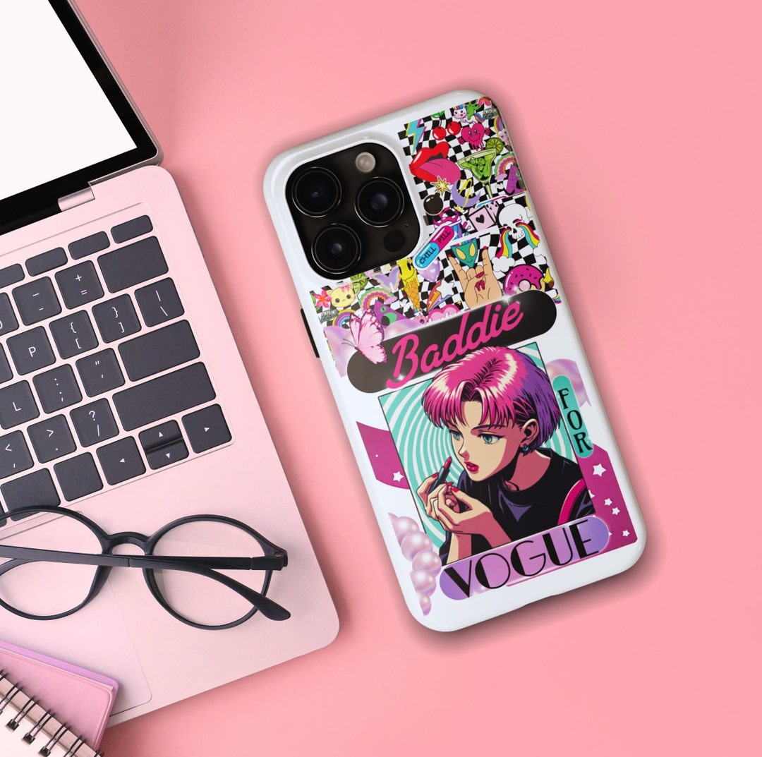Vogue Baddie Anime Girl Pink Hair Phone Case - Etsy