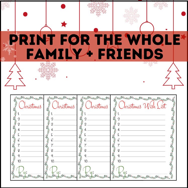 10 Digital Christmas Wish List Easy to Download and Create Your Wish ...