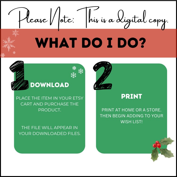 10 Digital Christmas Wish List Easy to Download and Create Your Wish ...