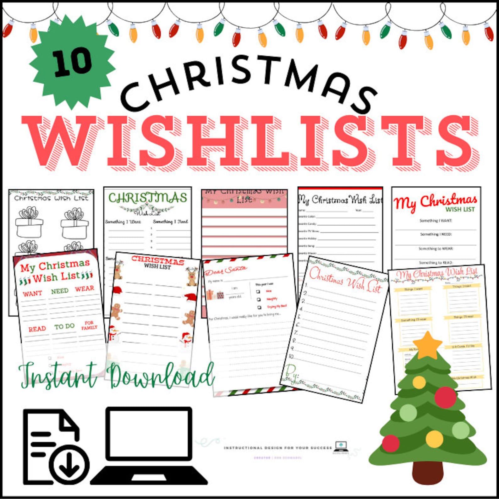 10 Digital Christmas Wish List Easy to Download and Create Your Wish ...