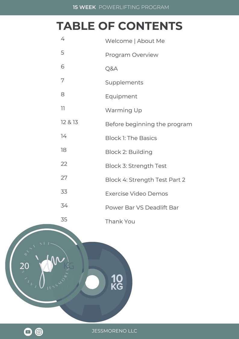 15-week Powerlifting Program - Etsy