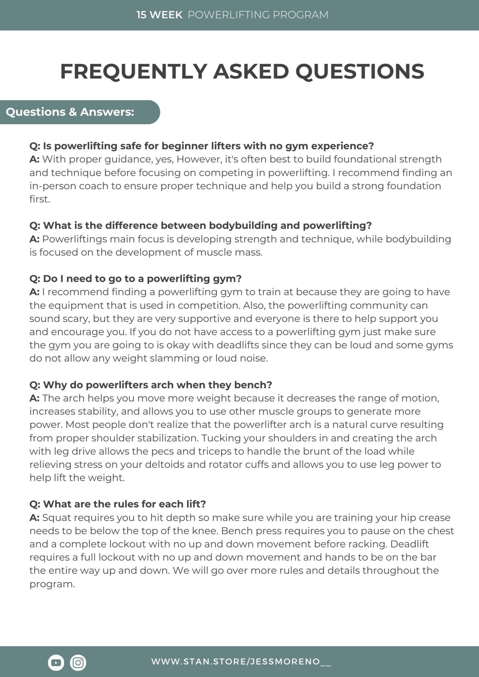 15-week Powerlifting Program - Etsy