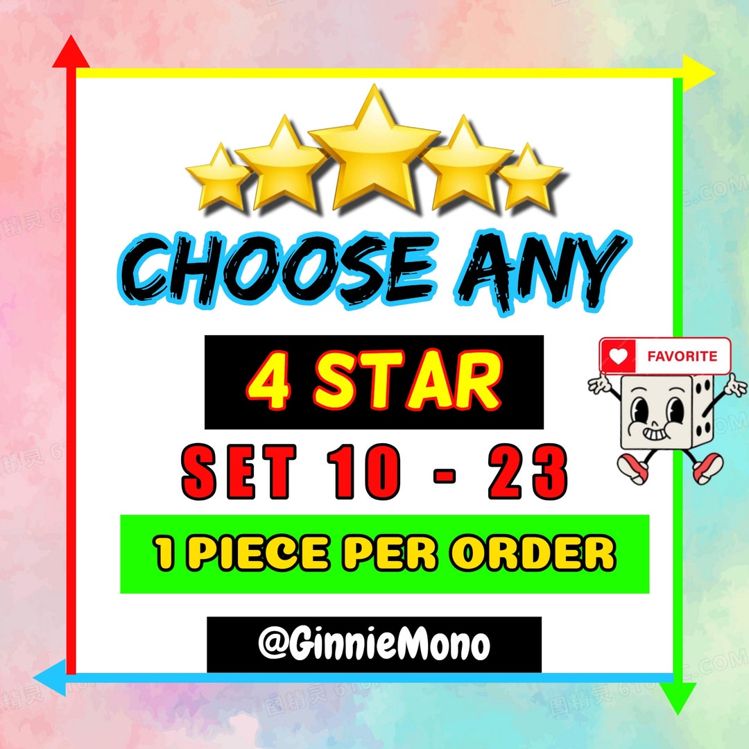 Mono Go 4 Star Stickers 1 Piece per Order - Etsy