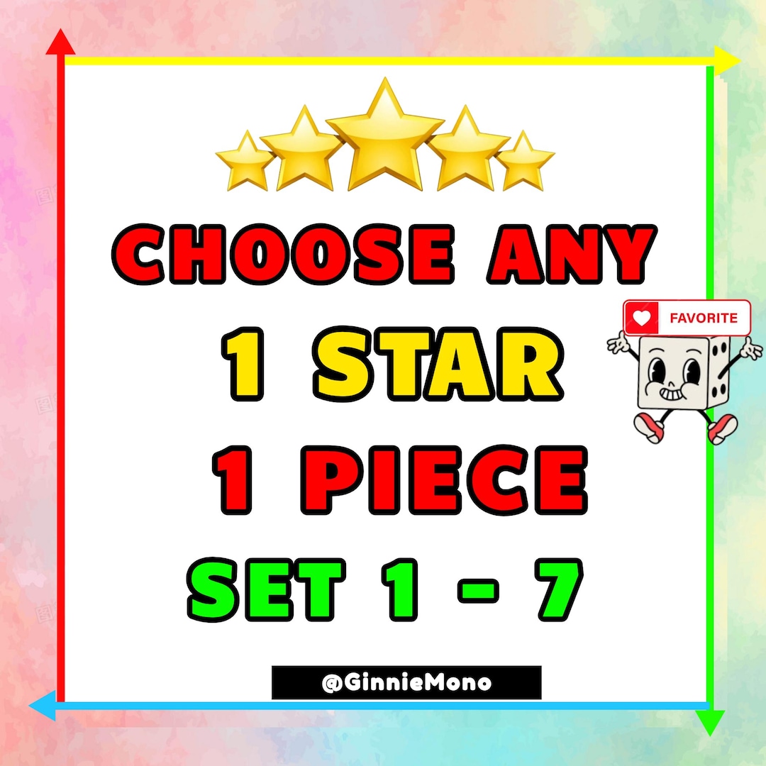 Mono Go 1 Star Stickers 1 Piece per Order - Etsy