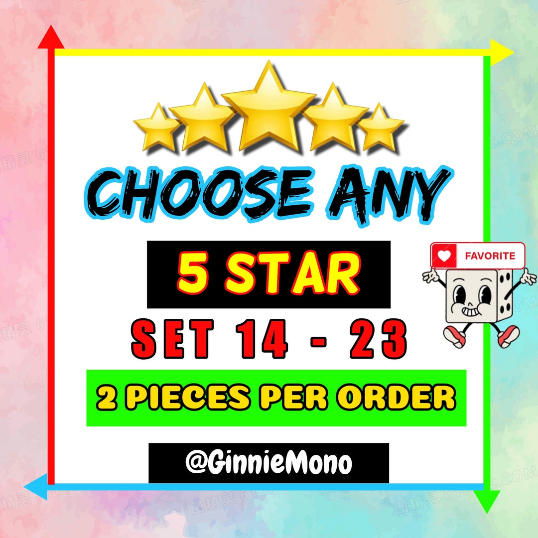 Mono Go 5 Star Stickers 2 Pieces per Order - Etsy