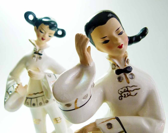 Lefton's Exclusives Porcelain Figurines Asian Garden Pagoda Dancers ...