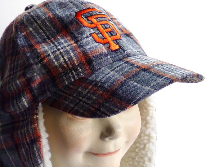 Two Flaps Down Ushanka Style Adjustable Baseball Hat Wool Tartan Plaid ...