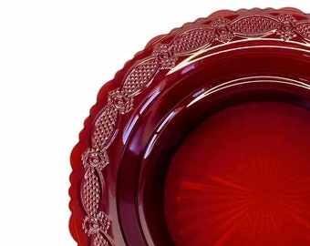 Vintage Avon 1876 Cape Cod Pedestal Cake Plate Ruby Red Glass Cake ...