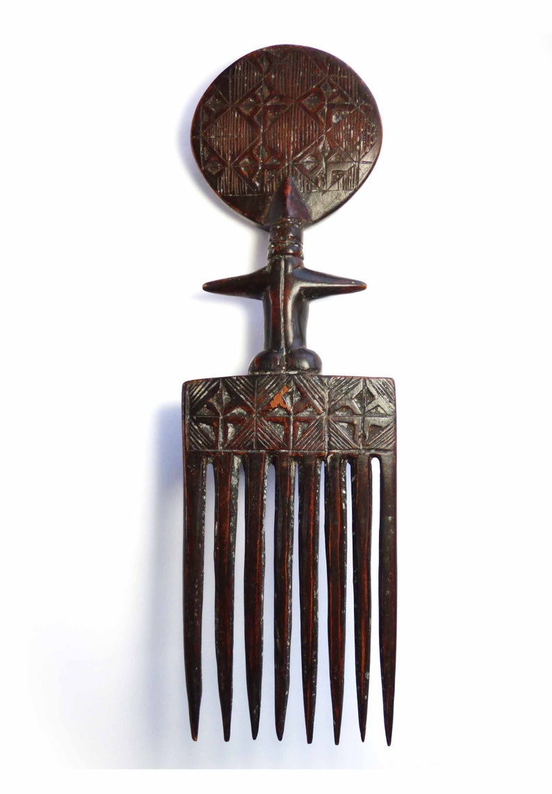 Vintage African Comb Finely Carved Hardwood Primitive Tribal - Etsy