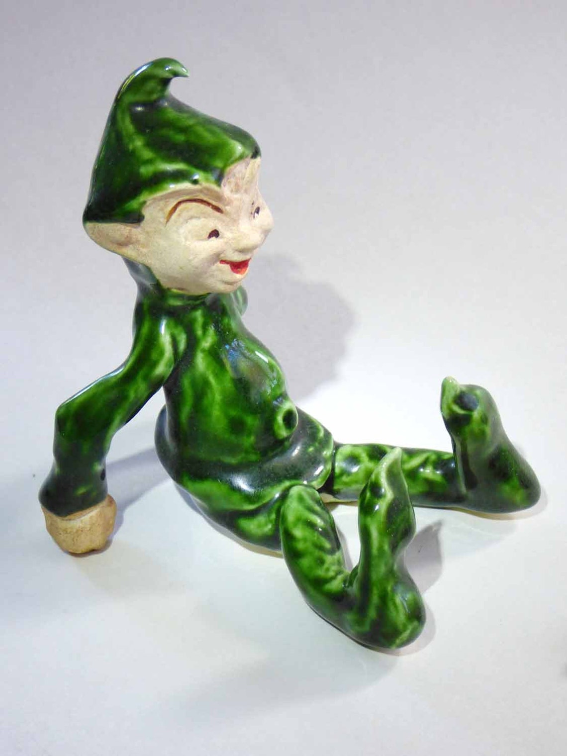 1940s Green Seated Elf by Ceramicraft Pixie Sprite Figurine - Etsy